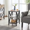 Yaheetech 3 Tier Sofa Side End Table With Shelf ,x Shape Metal Frame ...