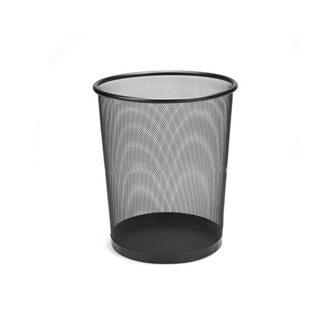 Mind Reader Mesh Garbage Waste Basket Recycling Bin Set, Round, Black ...
