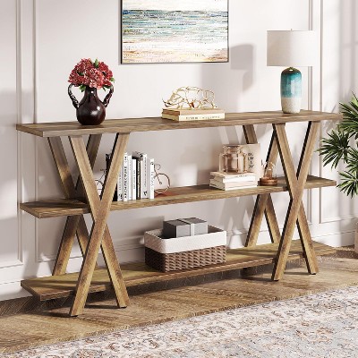 Tribesigns 3-tier Wood Console Table 70-inch Long Sofa Table : Target
