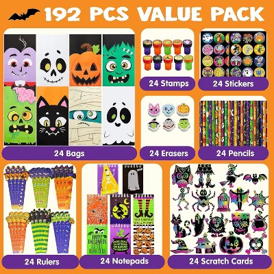 Joyfy 192pcs Halloween Party Favors for Kids, Halloween Stationery gift ...