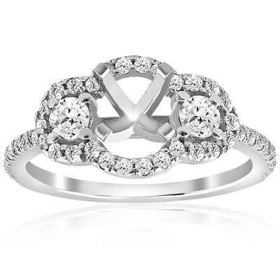Pompeii3 3/4ct 3 Stone Diamond Ring Setting 14k White Gold : Target