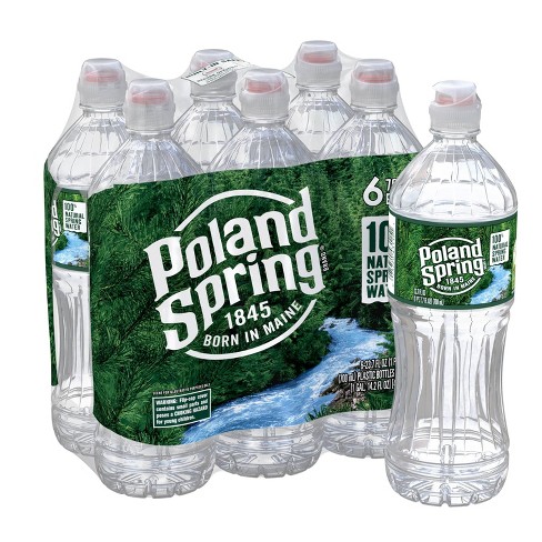 Poland Spring Brand 100% Natural Spring Water - 6pk/23.7 Fl Oz Sport ...