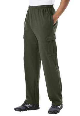Kingsize Men's Big & Tall Lightweight Jersey Cargo Sweatpants - L ...