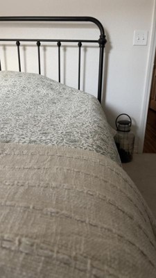 Decorative Border Cotton Slub Print Quilt Light Teal Green – Threshold ...