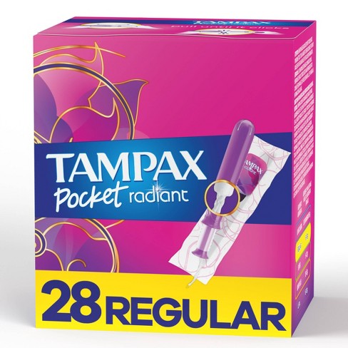 Tampax Pocket Radiant Compact Tampons Regular Absorbency - Unscented ...