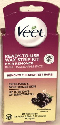 Veet Ready-to-use Wax Strips And Wipes - 40ct : Target