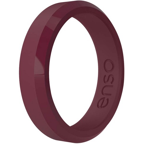 Enso Rings Thin Bevel Series Silicone Ring - Oxblood - 8 : Target