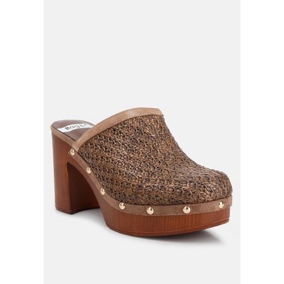 Jeydena Raffia Platform Clogs In Brown : Target