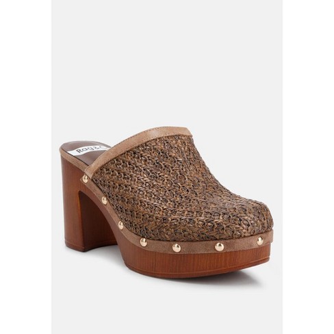 Jeydena Raffia Platform Clogs In Brown : Target
