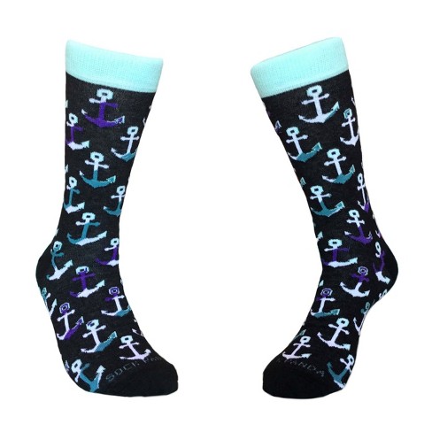 Colorful Anchor Pattern Socks - Size 10-13 (men's Sizes Adult Large ...