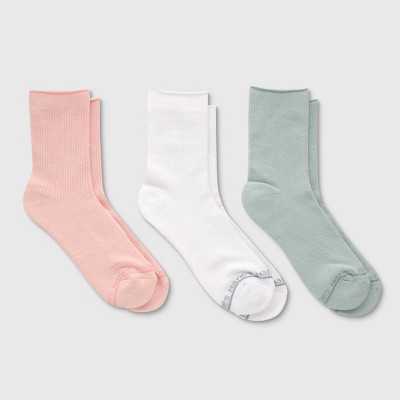 Women's Lightweight Ribbed Striped 3pk Crew Socks - Universal Thread ...