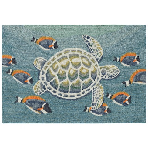 Liora Manne Frontporch Turtle And Fish Indoor/outdoor Rug Ocean 2' X 3 ...
