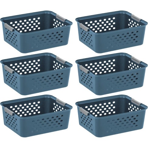 Iris Usa Plastic Storage Basket, 6-pack, Medium, Shelf Basket Organizer ...