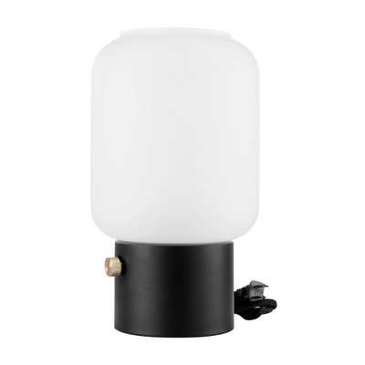 20" Doris Ribbed Concrete Finish Table Lamp With White Linen Shade ...