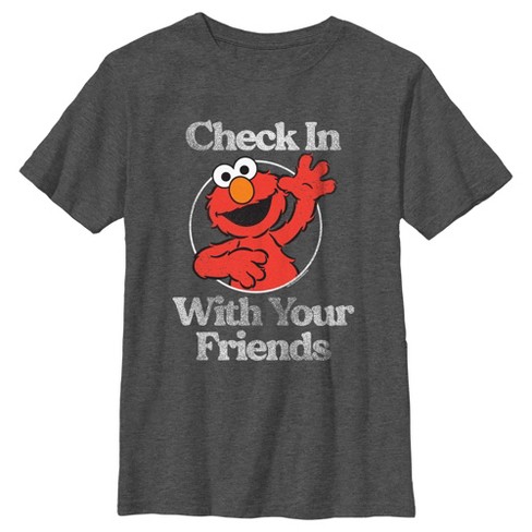 Boy's Sesame Street Elmo Check In With Your Friends T-shirt - Charcoal ...