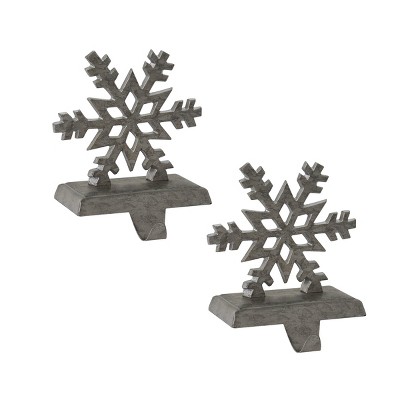 Park Designs Snowflake Stocking Hanger Galvanized - Set Of 2 : Target