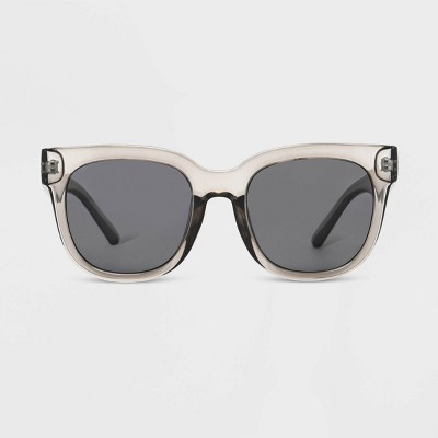Women's Shiny Plastic Rectangle Sunglasses - Universal Thread™ Gray ...