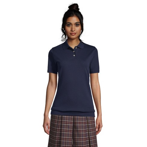 Lands' End Women's Short Sleeve Banded Bottom Polo Shirt : Target