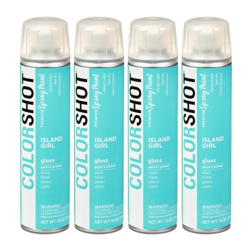 Colorshot Spray Paint Gloss Island Girl 10oz 4pk Value Set Mint : Target