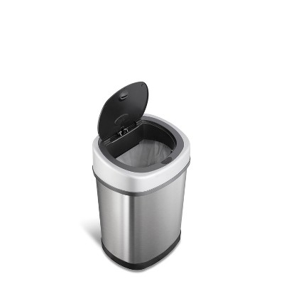 Nine Stars 3.2gal/12l Motion Sensor Trash Can Dark Silver : Target