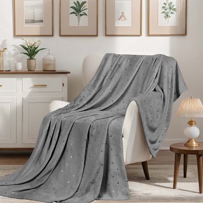 Plush Fleece Throw Blanket, Soft Medium Weight Fluffy Decorative ...