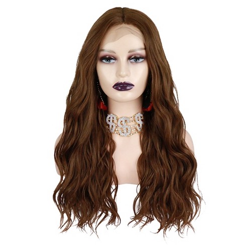 Unique Bargains Long Body Wave Lace Front Wigs For Women With Wig Cap ...