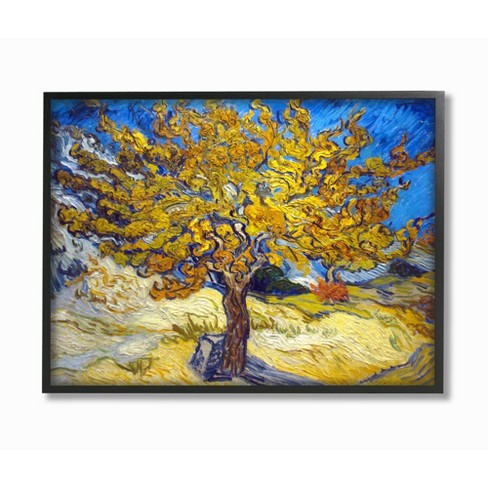 Stupell Industries Golden Tree Blue Yellow Van Gogh Classical Painting ...