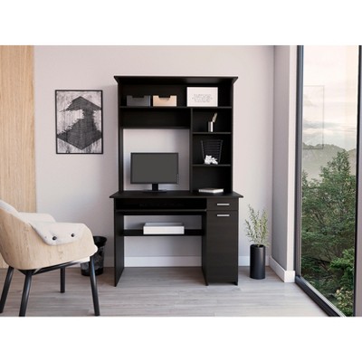 Xiyuyeu Home Office Desk Modern Computer Desk With Shelves, Cabinet ...