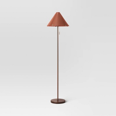 Floor Lamp With Leather Shade Brown - Threshold™ : Target