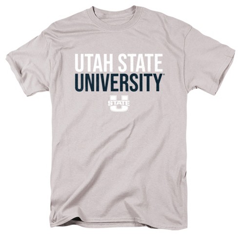 Utah State University Official Stacked Unisex Adult T-shirt, Charcoal ...