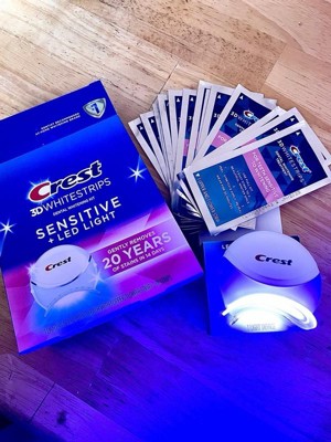 Crest 3dwhitestrips Sensitive + Led Light At-home Teeth Whitening Kit ...
