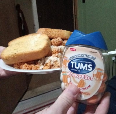 Tums Chewy Bites Orange and Cream Extra Strength Chewable Antacid for ...