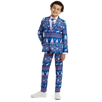 Suitmeister Boys' Christmas Party Suits - Christmas Blue Nordic - Blue ...