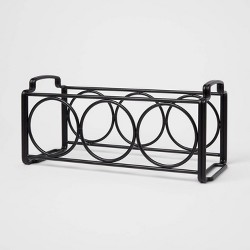 True Align Wall-mounted Wine Rack, Black Wrought Iron, Holds Four ...