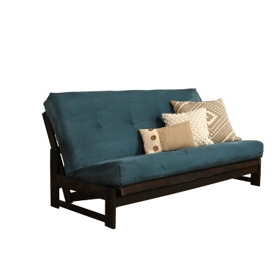 Full Geneva Coil Spring Mattress Futon Navy Suede - Dual Comfort : Target