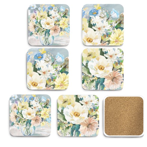 Courtside Market Betsy Bouquet 4x4 6-piece Coaster Set : Target