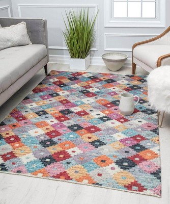 Well Woven Modern Daisy Flowers Blue Kids Room Floral 5' X 7' Area Rug ...