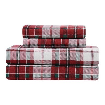 Truly Soft Queen Flannel Sheet Set Holiday Plaid : Target