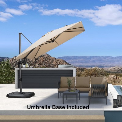 Purple Leaf 10x10 Ft Cantilever Umbrella Left-right Tilting Swivel ...