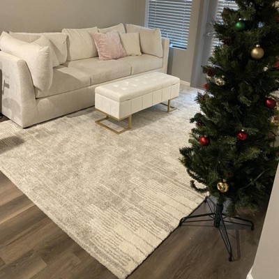 Modern Lines Plush Area Rug Cream - Threshold™ : Target