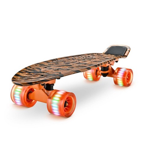 Hurtle 6" Pp Deck Mini Cruiser Skateboard For Kids And Adults - Tiger ...