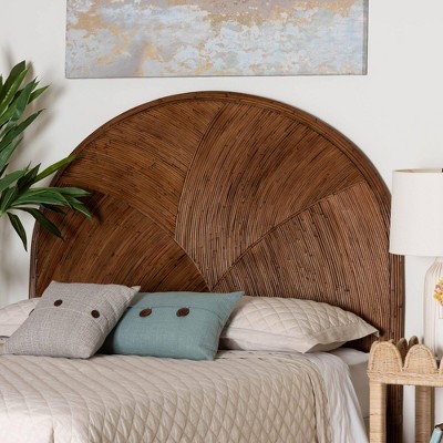Queen Delphi Rattan Standalone Headboard Natural Brown - Baxton Studio ...