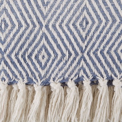 50"x60" Diamond Geometric Throw Blanket Stonewash Blue - Design Imports ...
