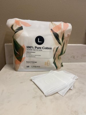L . Organic Cotton Topsheet Ultra Thin Extra Coverage Panty Liners ...