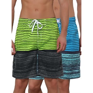 Lars Amadeus Men's Color Block Stripes Pattern Drawstring Waist ...