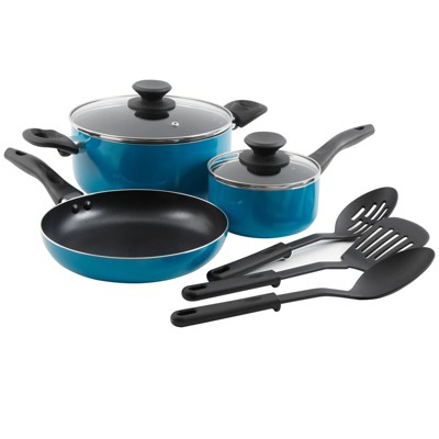 Gibson Palmer 8 Piece Cookware Set In Turquoise : Target