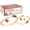 Wooden Train Track 52 Piece Set - 18 Feet Of Track Expansion And 5 ...