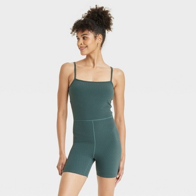 Women's Everyday Soft Short Active Bodysuit - All In Motion™ Dark Green ...