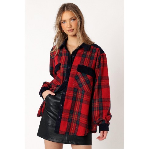 Petal And Pup Womens Lucille Plaid Shacket - Red/navy S : Target