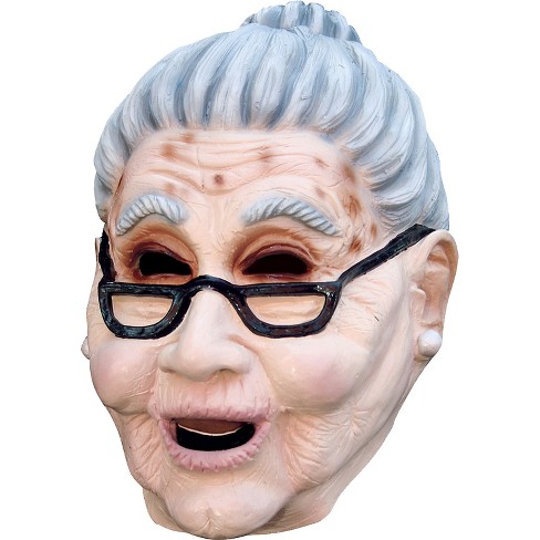 Ghoulish Womens Old Lady Grandma Costume Mask - 14 In. - Pink : Target